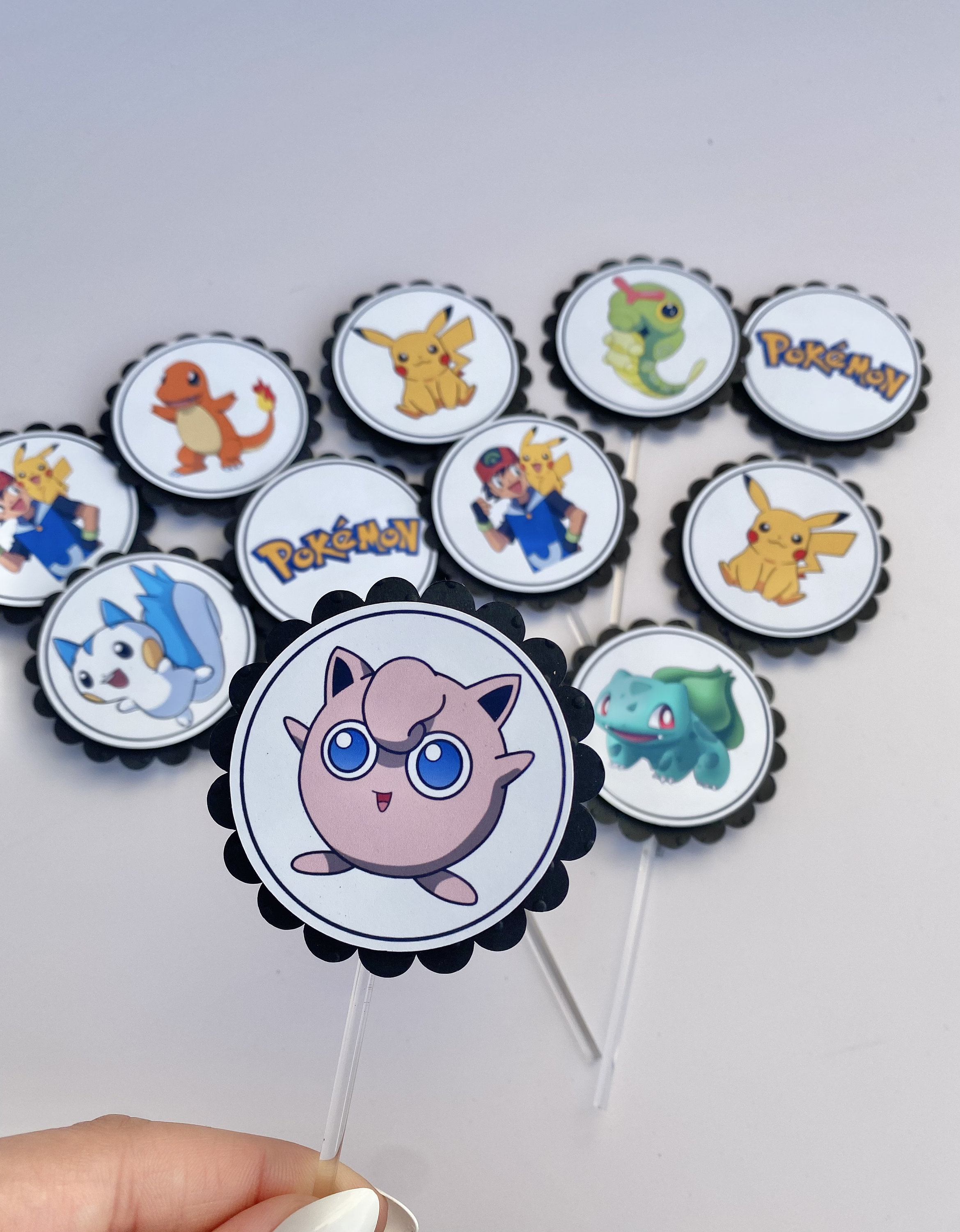 Pokémon Cupcake Toppers Pokémon Birthday Party Pikachu Birthday Party ...