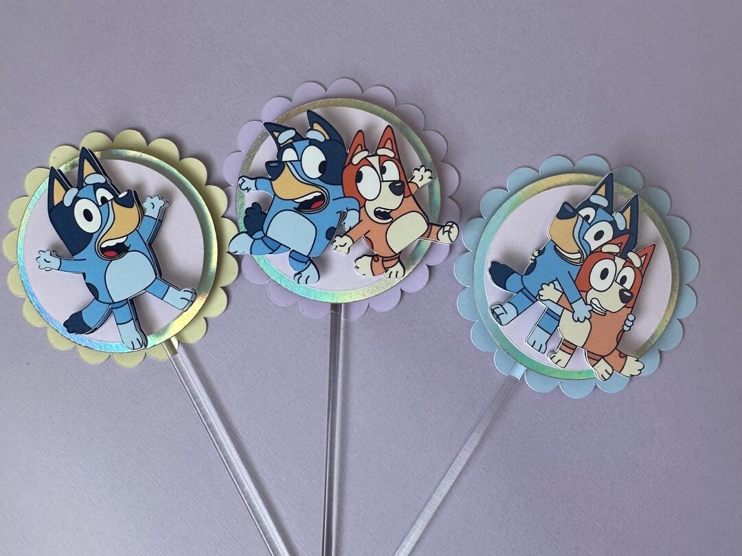 Bluey Cupcake Topper Bluey Decoration Birthday Party Decor Custom ...