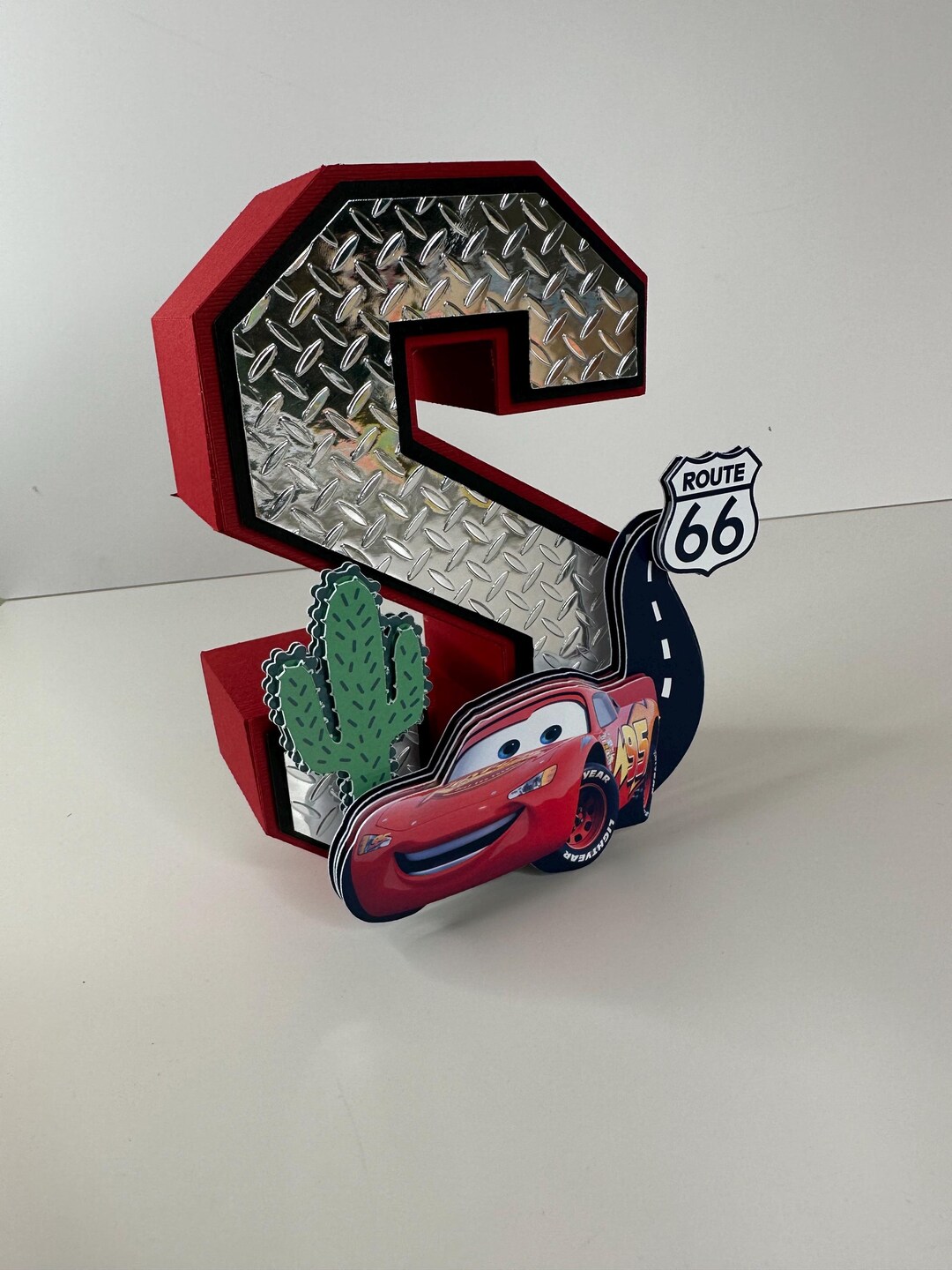 Cars Mcqueen 3D Letter | Route 66 Birthday Party Decor - Etsy