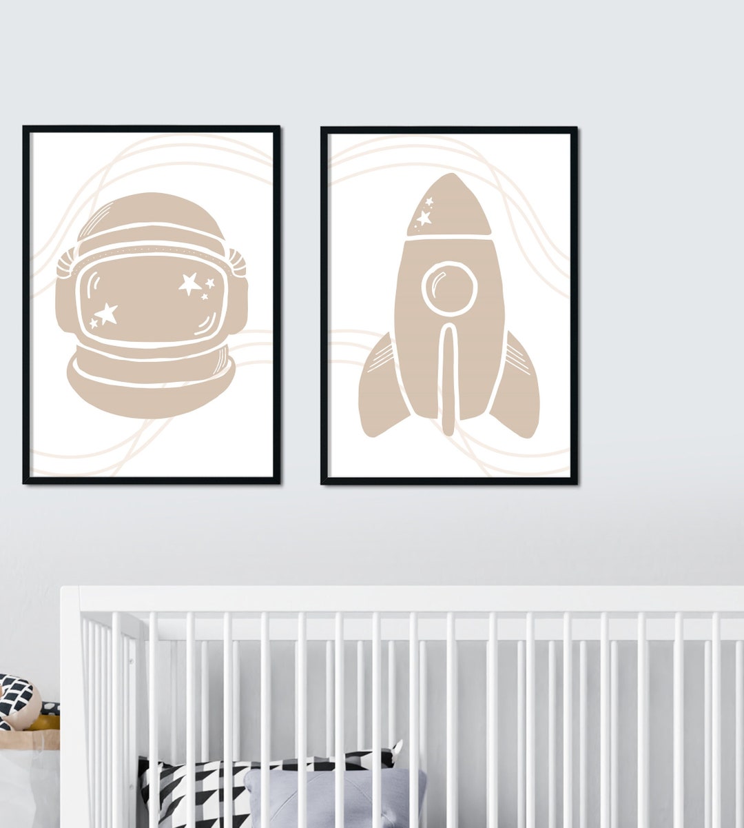 Printable Wall Art Bundle | Neutral Space Themed Wall Art Set | Instant ...