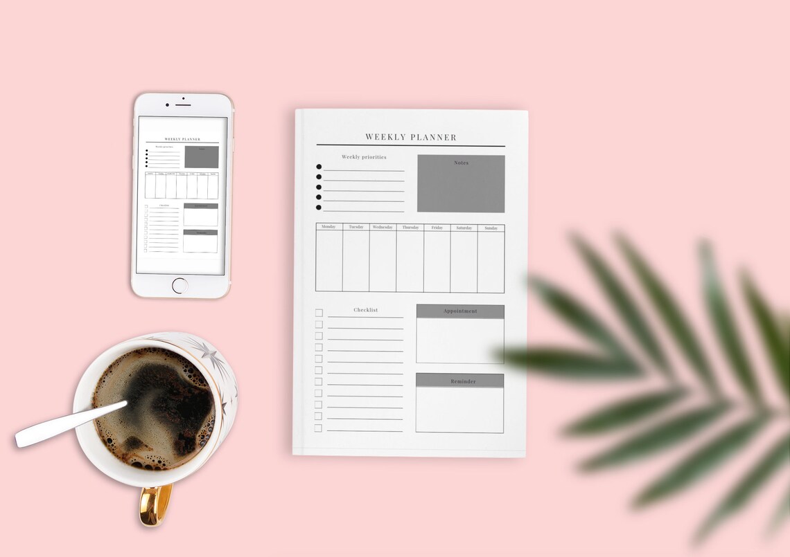 Minimal Digital Weekly Planner - Etsy