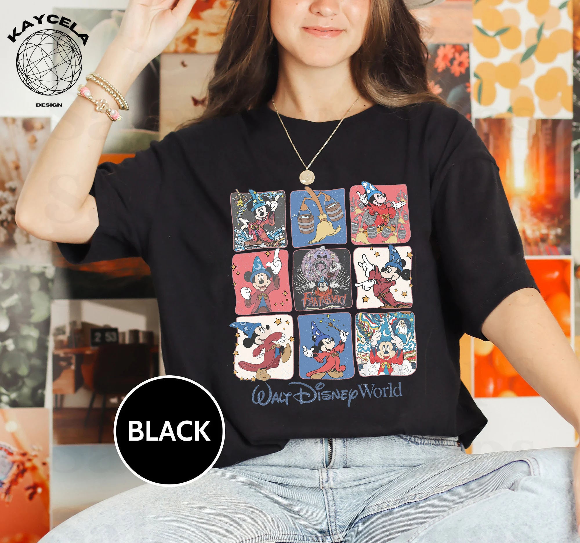 Retro Disney Mickey Fantasia Shirt, Mickey Mouse Magic Wizard Magical ...