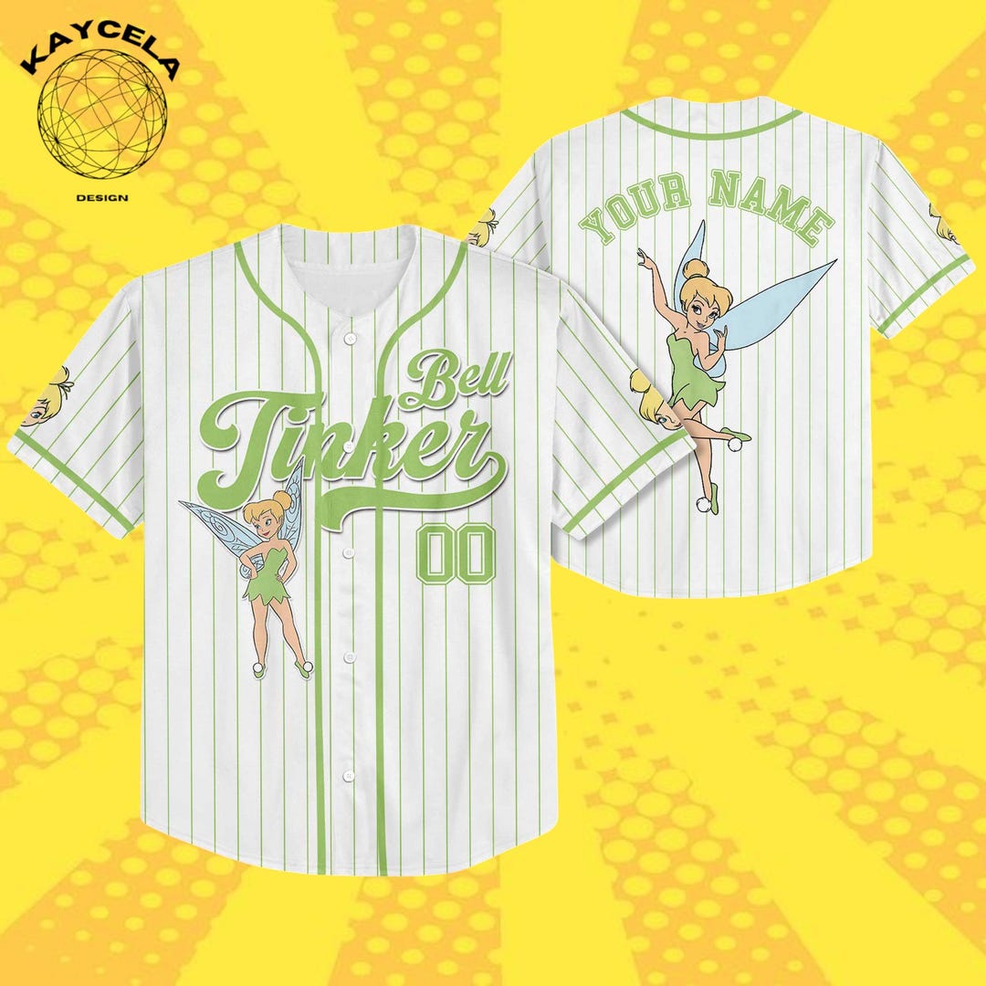 Personalized Disney Tinker Bell Baseball Jersey, Custom Name Number ...