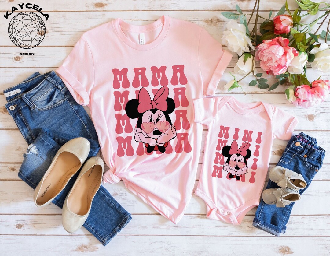 Cute Mama Mini Minnie Heart Shirt, Mama Minnie Shirt, Mini Mouse Shirt ...