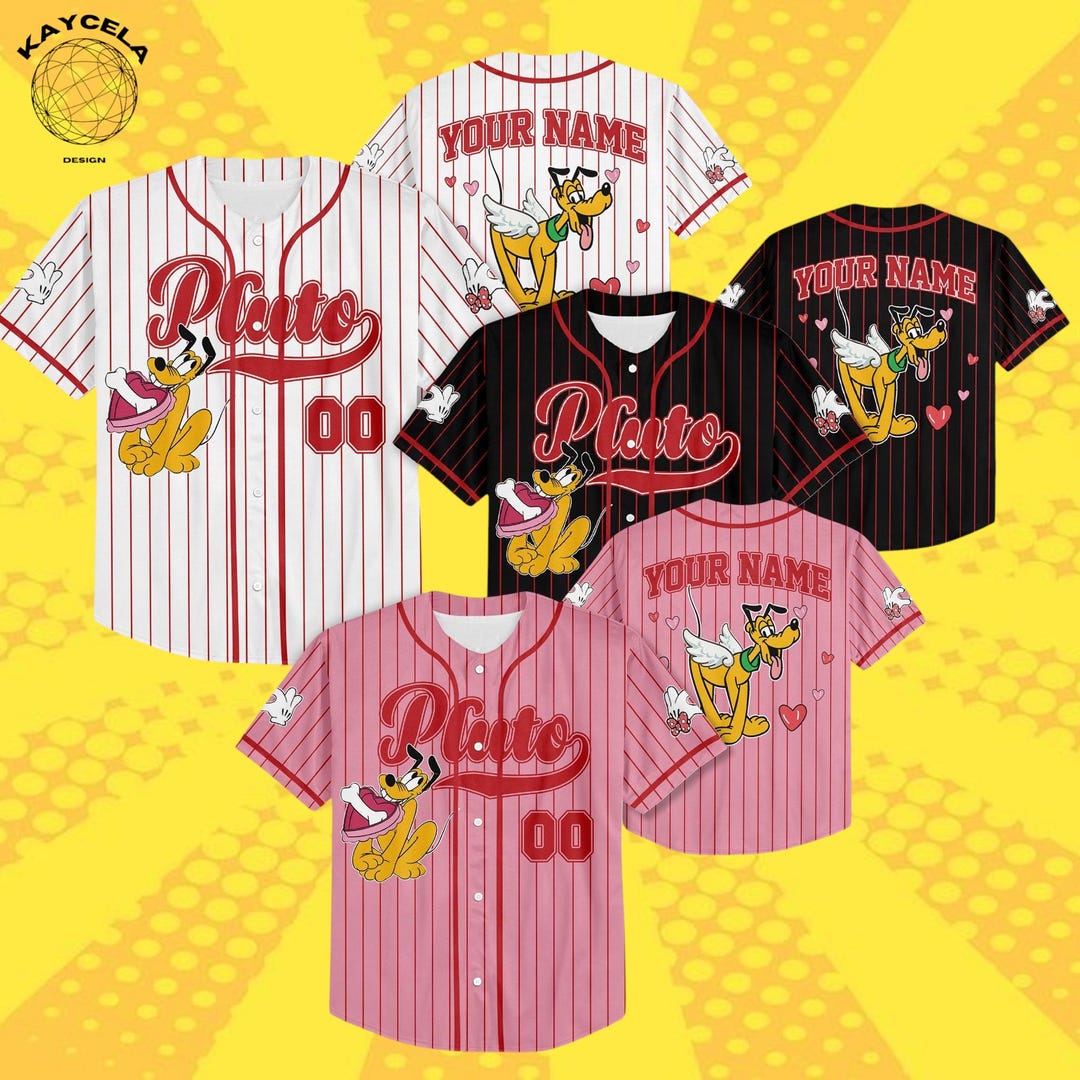 Custom Disney Mickey and Friends Valentine Xoxo Baseball Jerseys ...