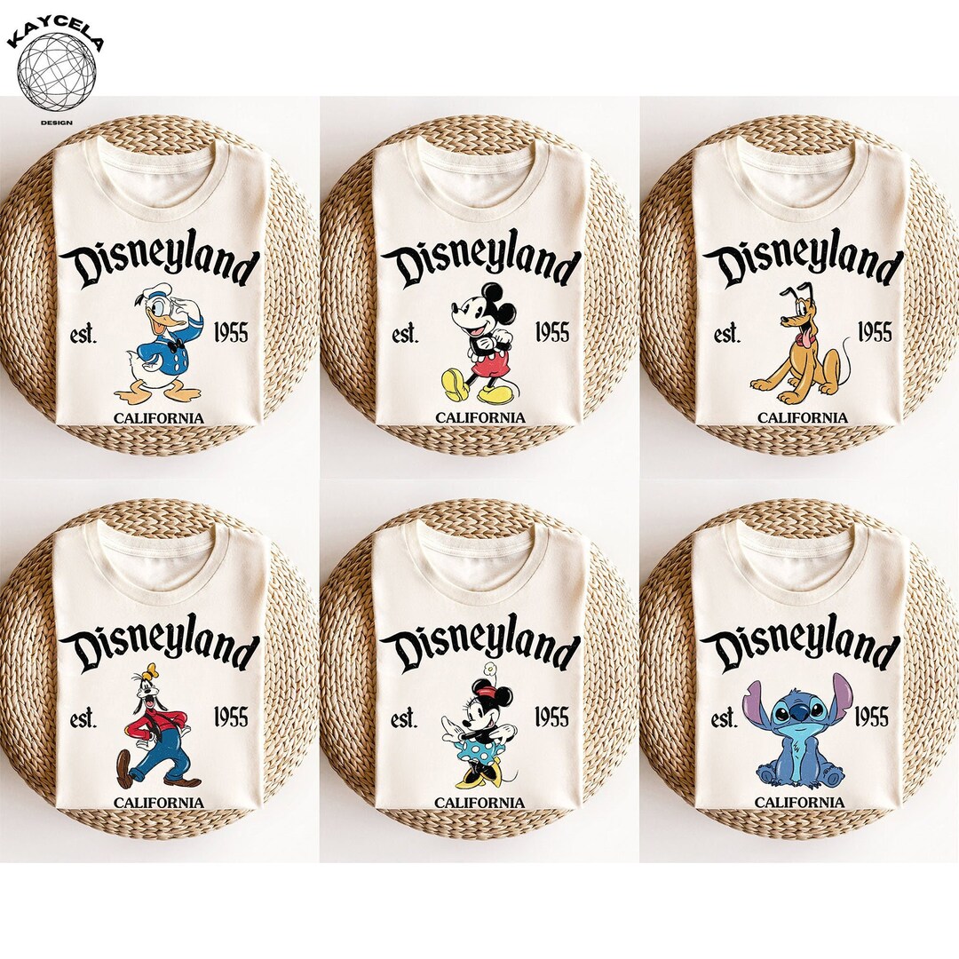 Retro Disneyland Est 1955 Shirt, Disney All Characters Shirt, Mickey ...