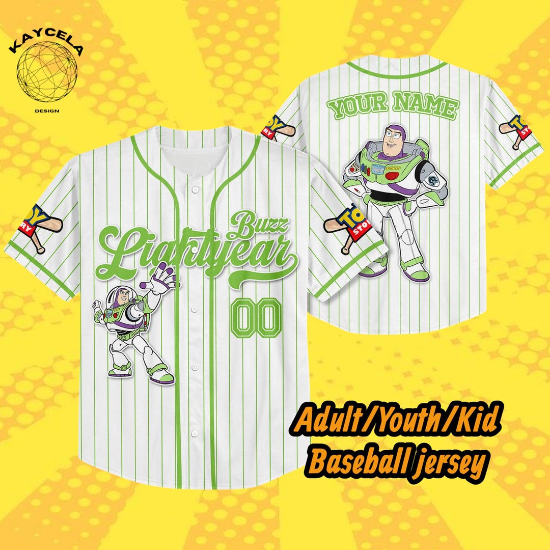 Custom Disney Toy Story Buzz Lightyear Baseball Jersey, Personalized ...