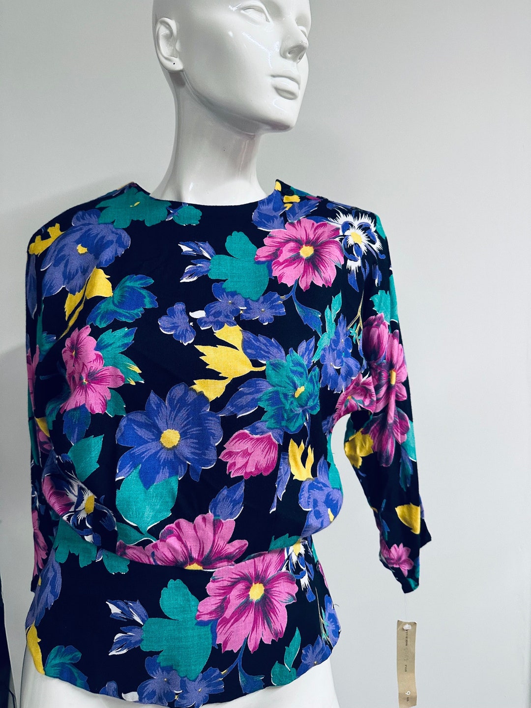 Floral 80s Top - Etsy
