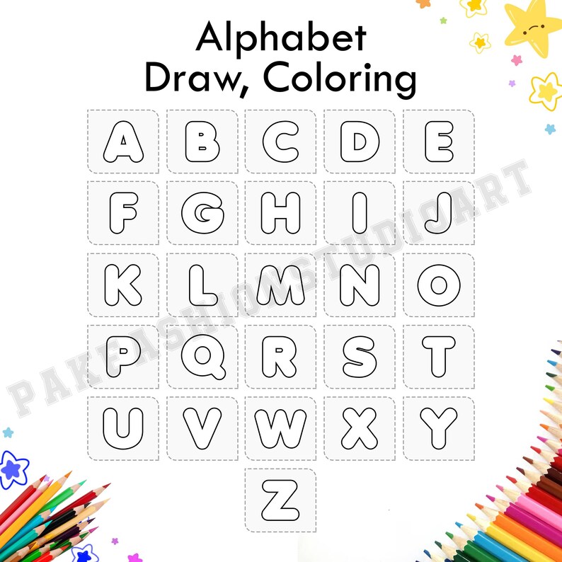 Alphabet Coloring Pages A-Z: Fun ABC Printable Worksheets (digital ...