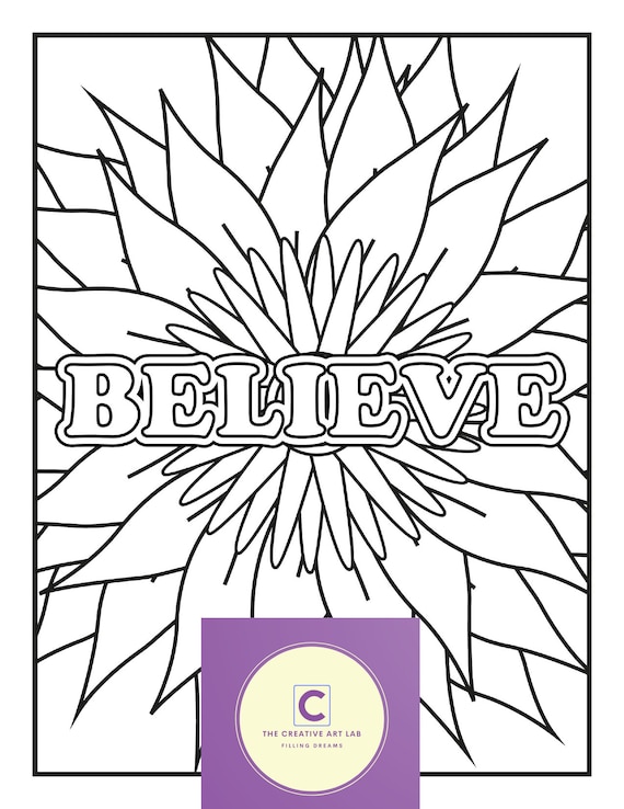 40 Inspirational Words Coloring Pages - Etsy