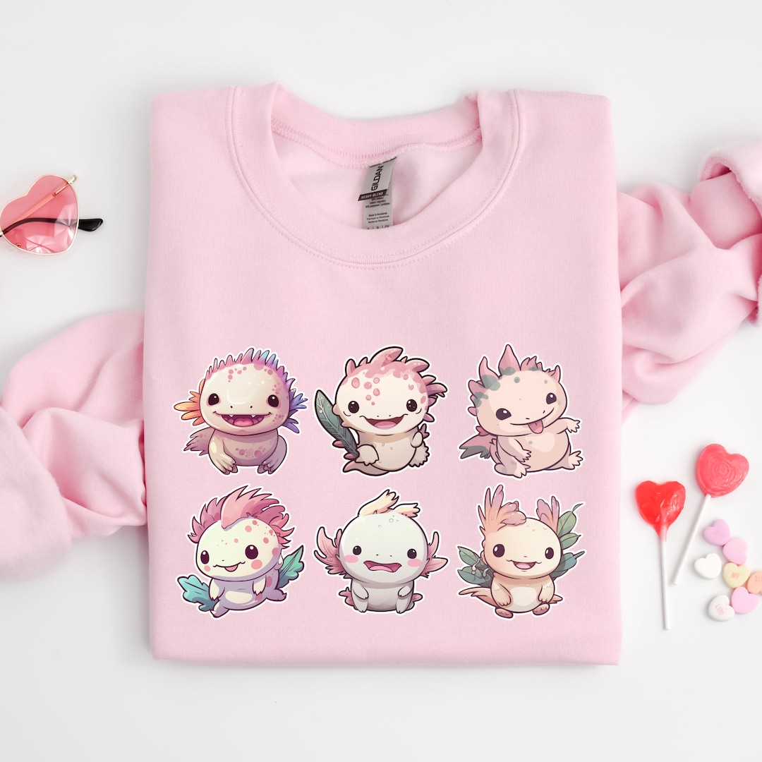 Cute Axolotl Sweatshirt, Funny Axolotl Sweater, Kawaii Axolotl ...
