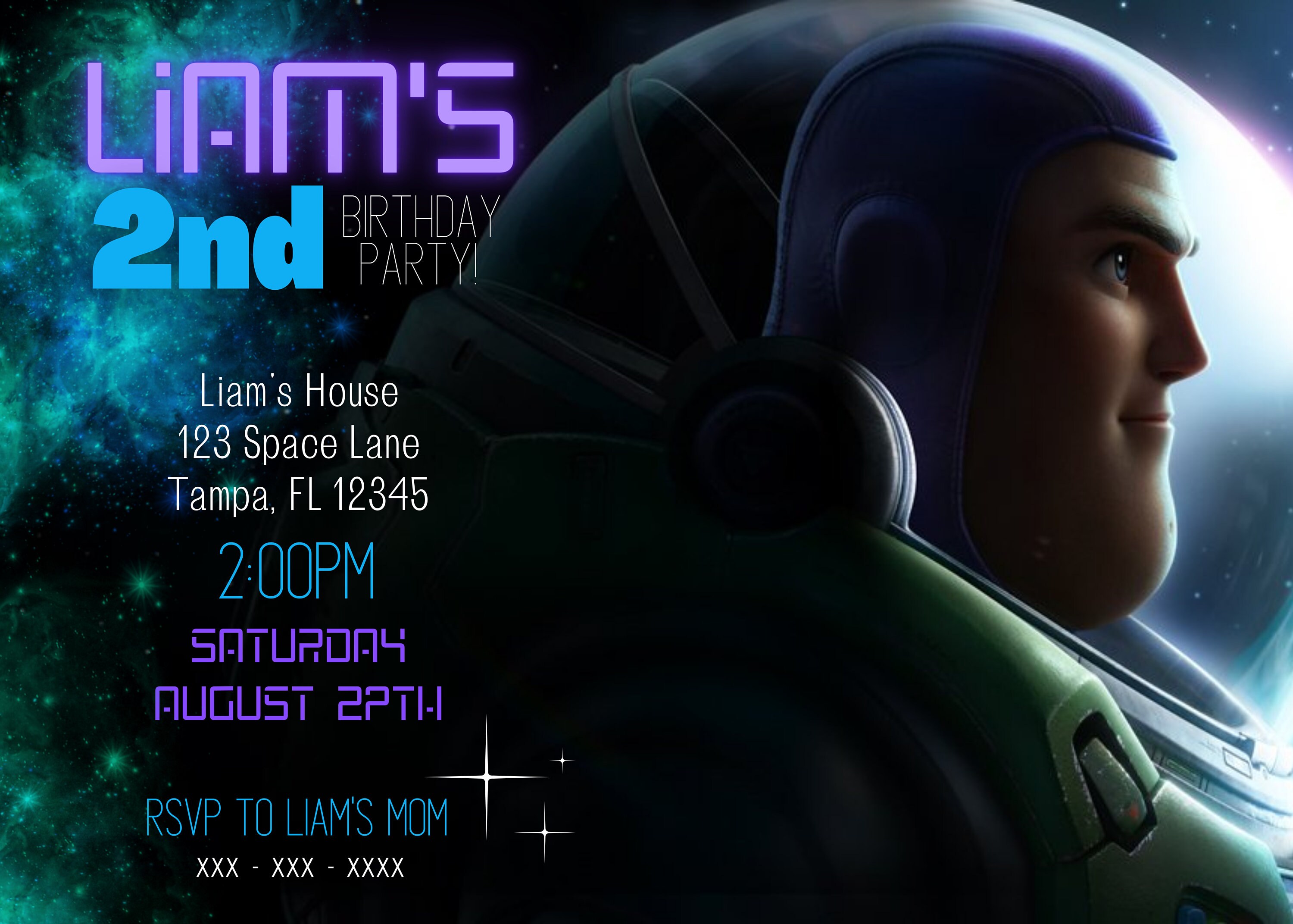 Buzz Lightyear Birthday Party Invitation NEW Buzz Lightyear - Etsy Ireland