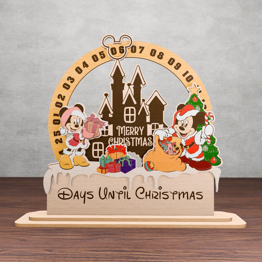 DIGITAL FILE, Sliding Christmas Countdown Calendar, Cartoon Countdown ...
