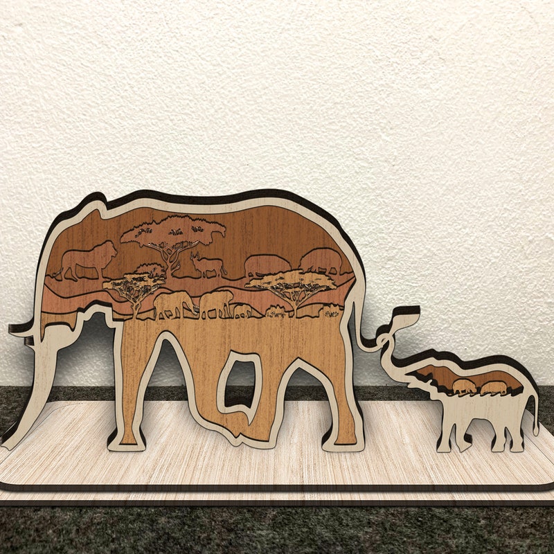 Layered Elephant Svg - Etsy