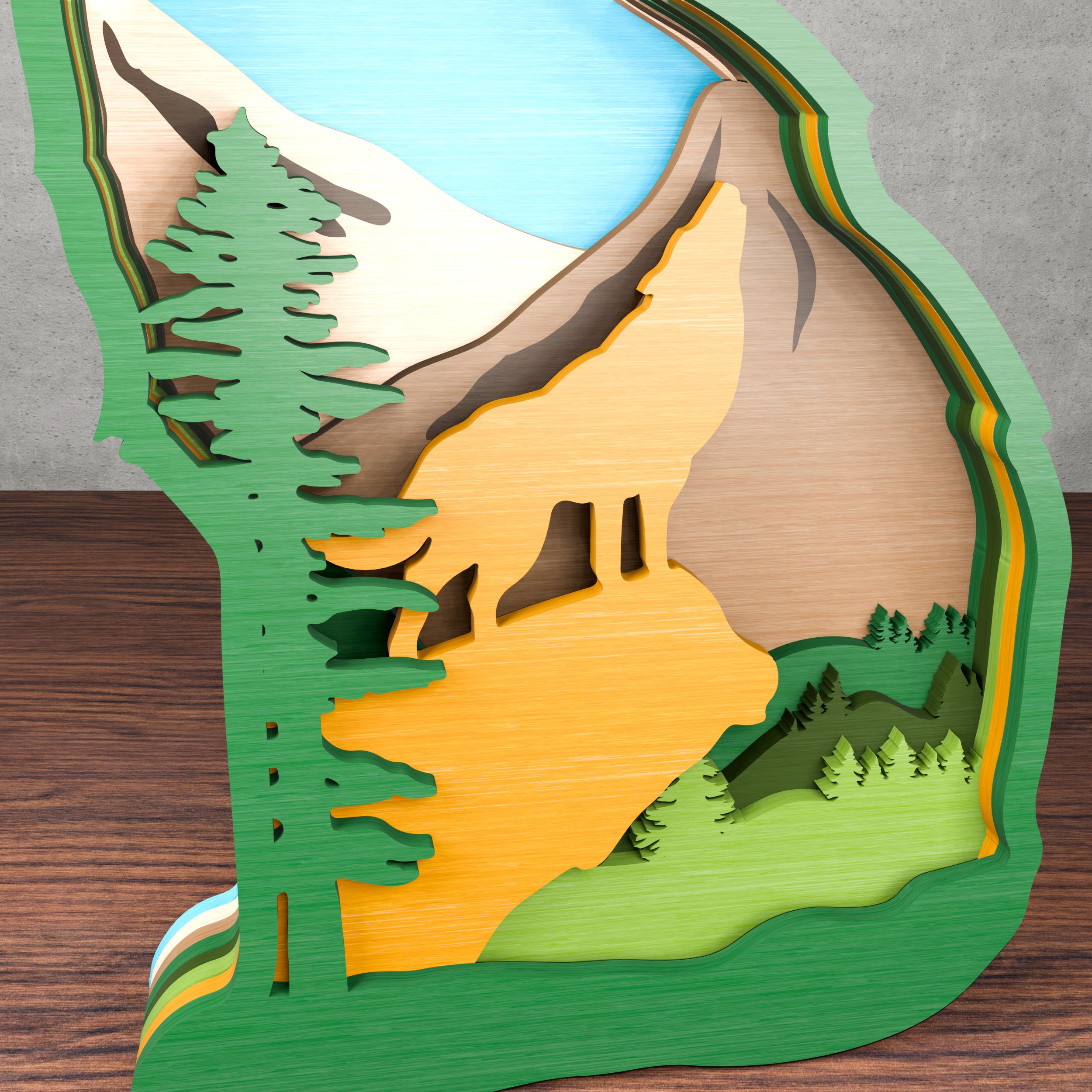 Wolf SVG - Laser Cut Files - 8 Layer Art Piece for Glowforge - Etsy