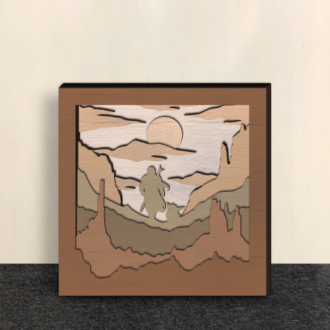 Laser Cut Fles - 8 Layer Art Piece for Glowforge - SVG - PDF, Multi ...