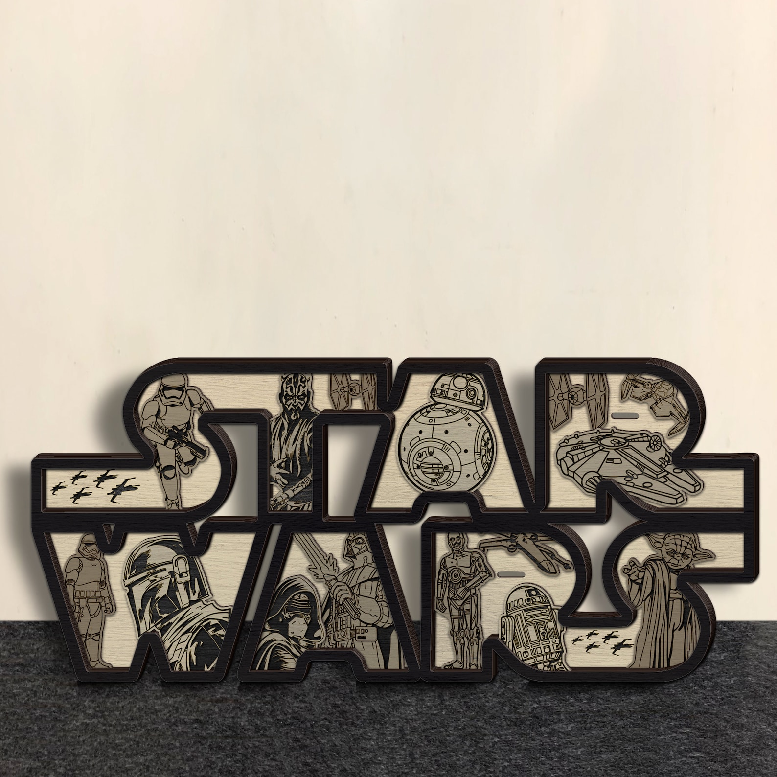 Laser Cut Fles - 6 Layer Art Piece for Glowforge - SVG - PDF, Multi ...