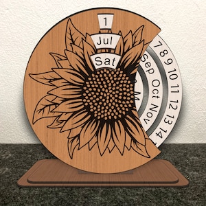 Sunflower Calendar Design File, Calendar Svg, Flower Calendar Decor Svg ...