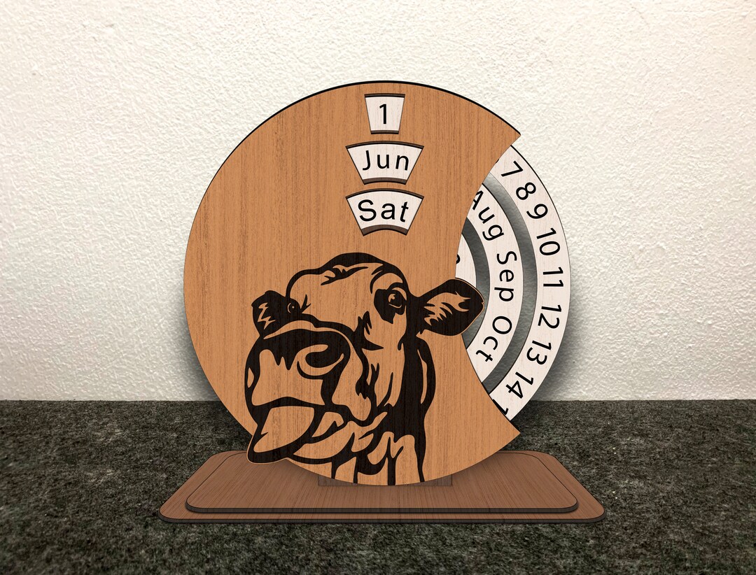 Bundle Cow Head Calendar Design File, Cow Calendar Svg, Farm Calendar ...