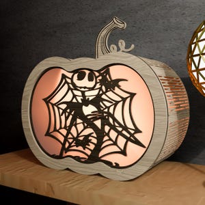 Skeleton Spiderweb Lightbox SVG – Halloween Pumpkin Laser Cut File for ...
