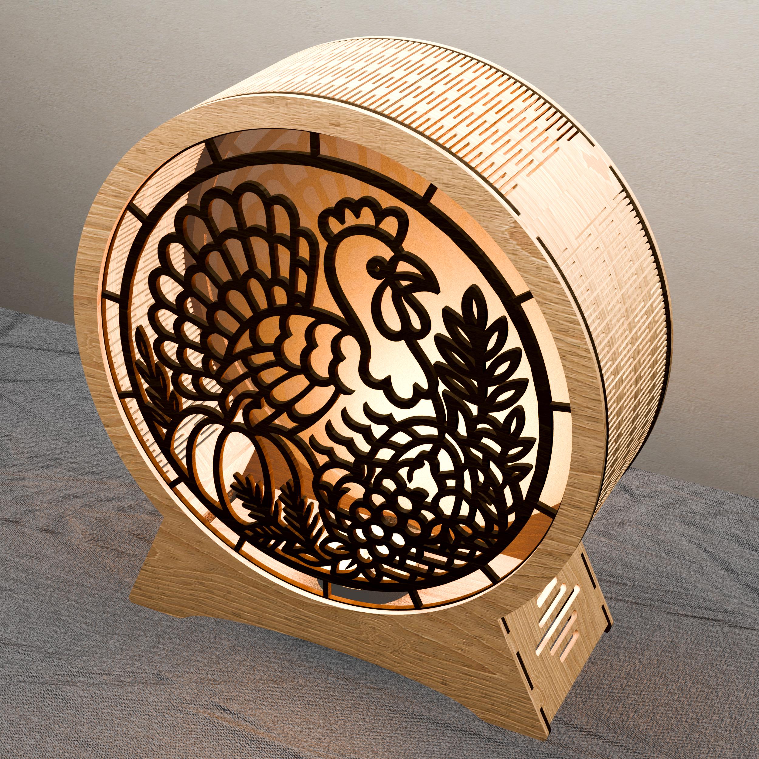 Thanksgiving Turkey Lantern SVG – Fall Harvest Light Box for Laser Cut ...
