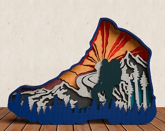 Camping Multi-layer, Laser Cut Fles 14 Layer Art Piece for Glowforge ...