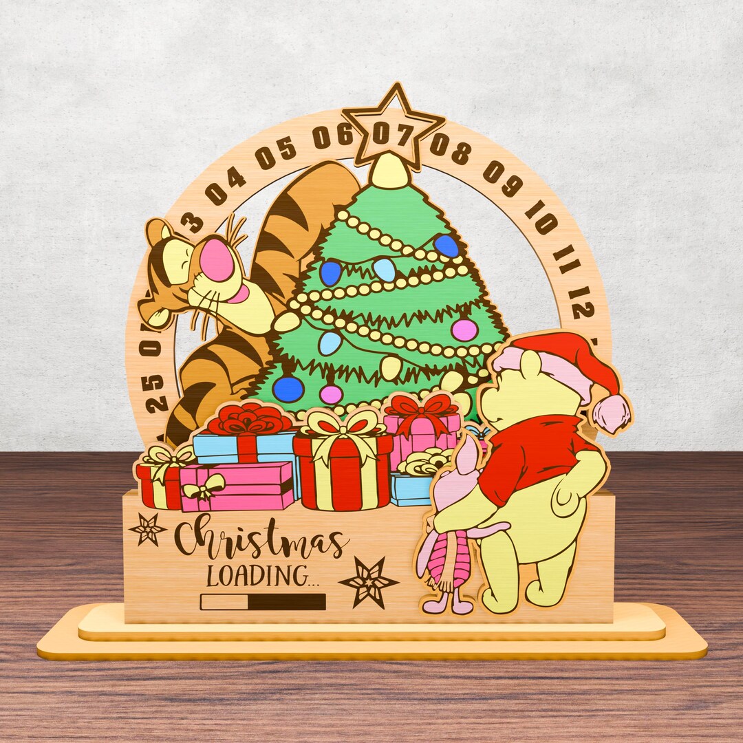 Cartoon Countdown Christmas SVG, Sliding Christmas Countdown Calendar ...