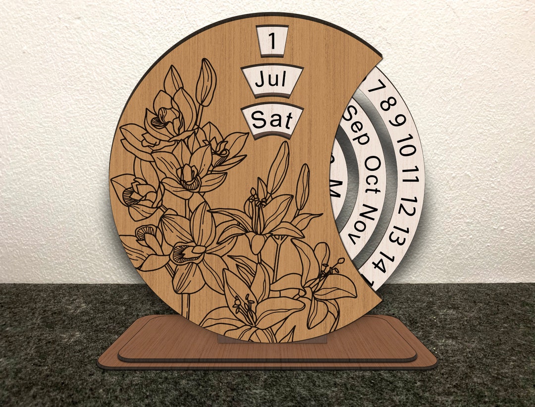 Calendar Svg, Glowforge Svg, Flower Calendar SVG, Flower Calendar ...