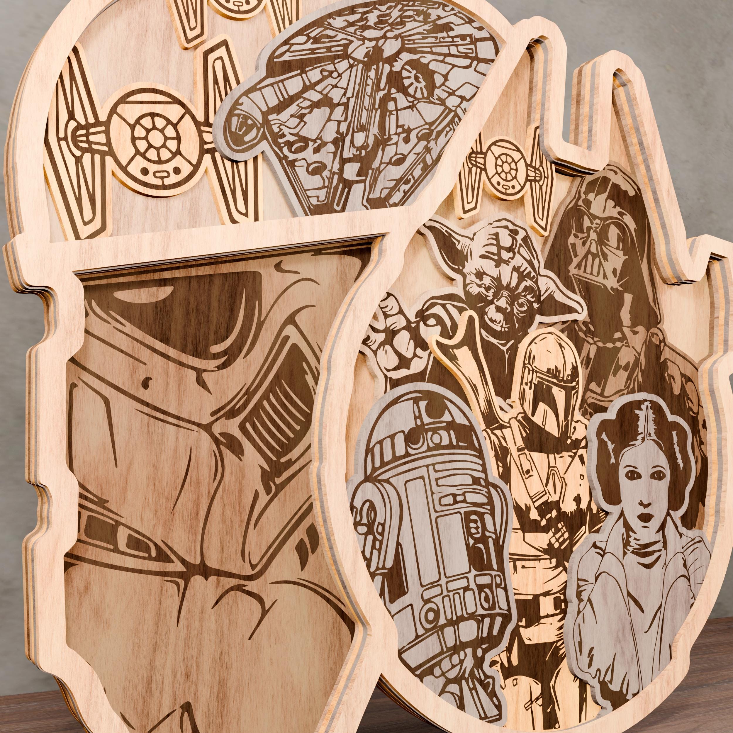 Bundle Laser Cut Fles - Layer Art Piece for Glowforge - SVG - PDF ...