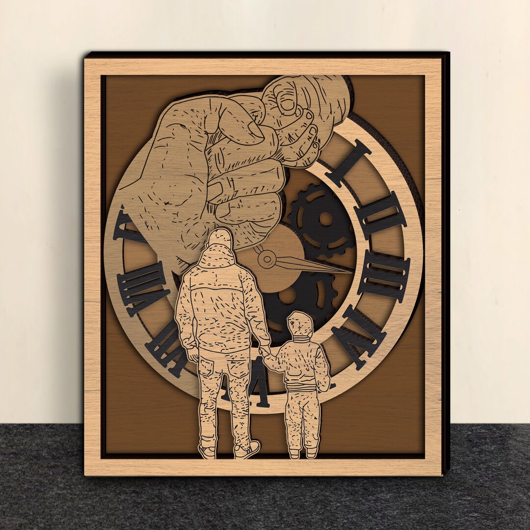 Father's Day Multi-layer, Laser Cut Fles - 5 Layer Art Piece for ...