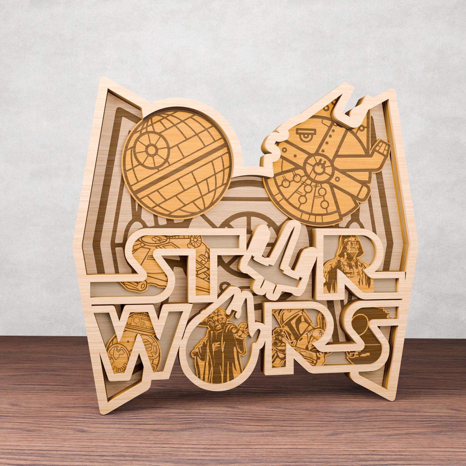 Laser Cut Fles 5 Layer Art Piece for Glowforge SVG PDF, Multi-layer - Etsy