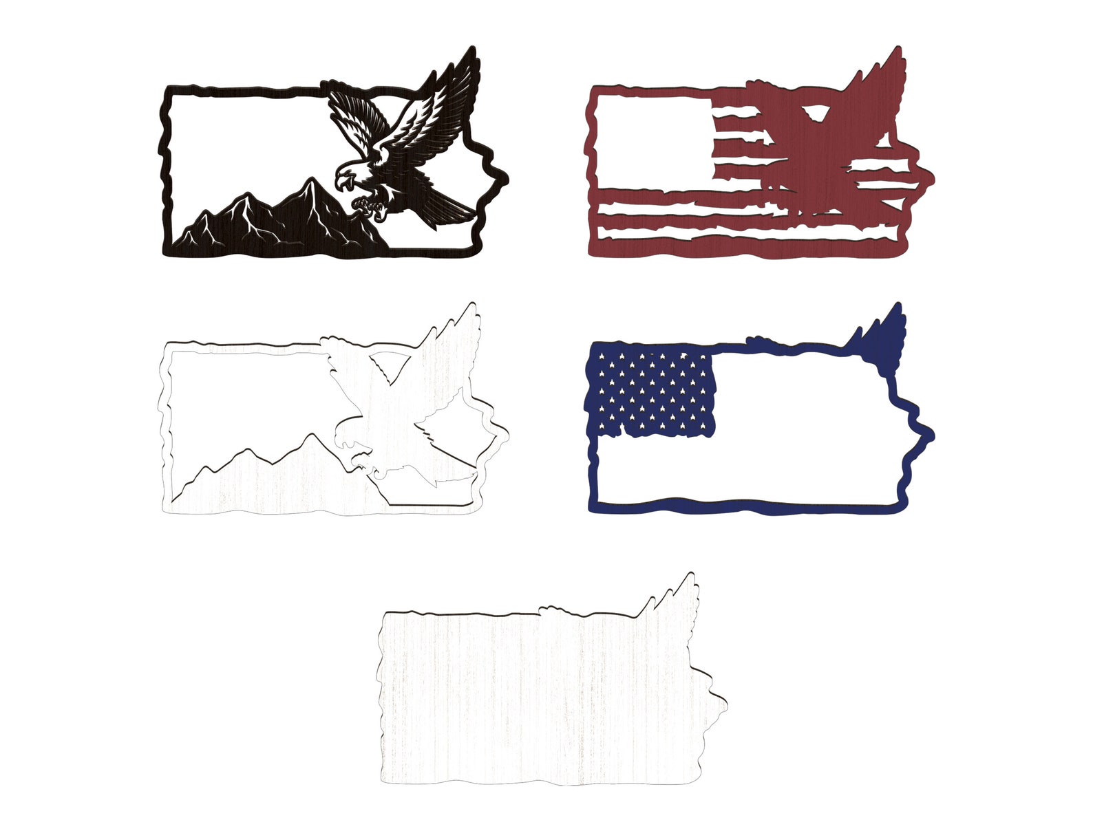 Eagle USA Flag SVG: 7 Layer Laser Cut File for Glowforge - Etsy