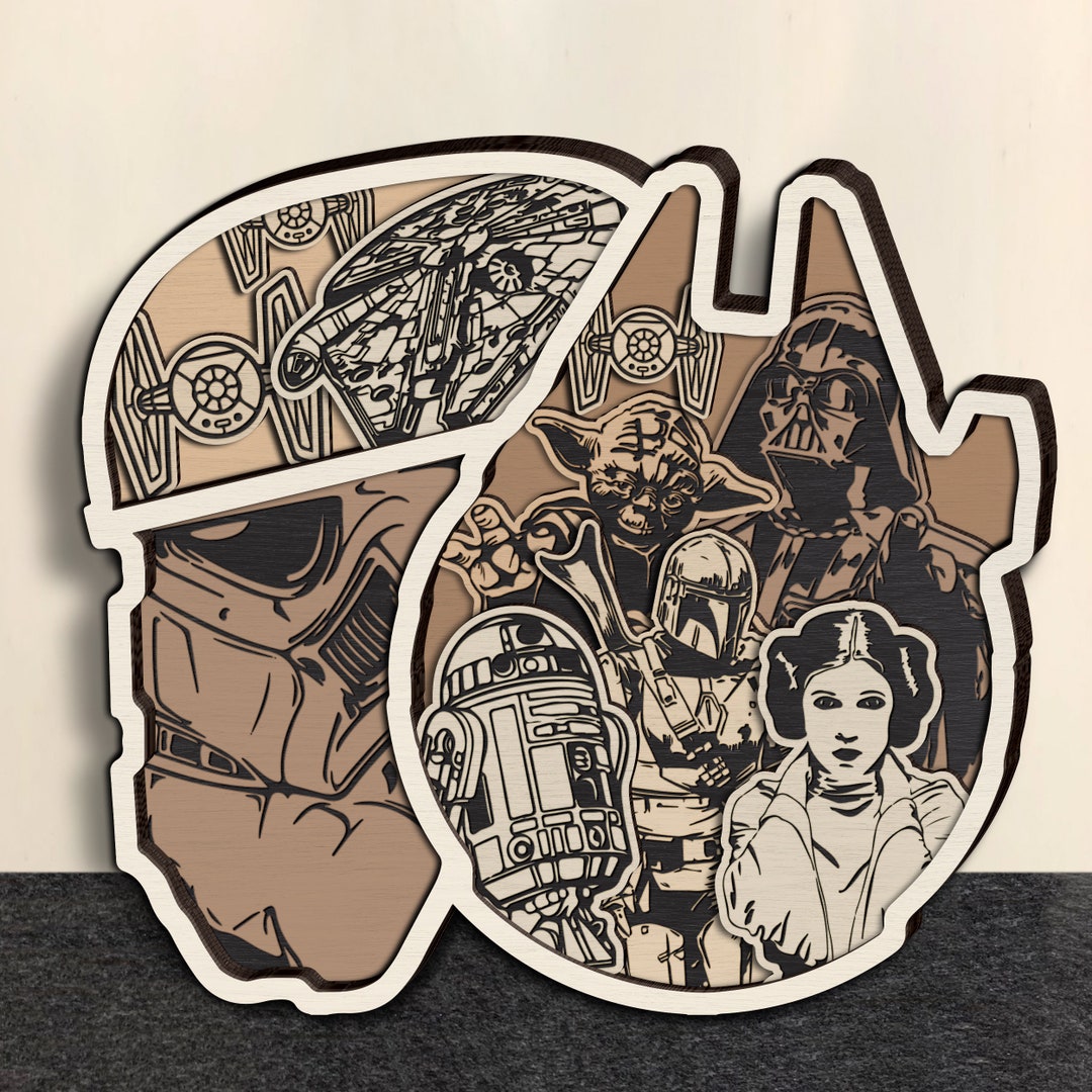 Laser Cut Fles - 6 Layer Art Piece for Glowforge - SVG - PDF, Multi ...