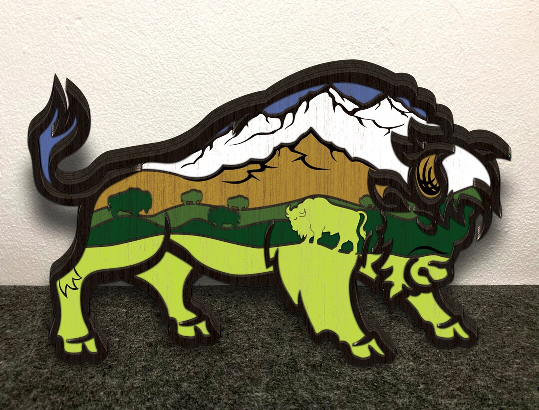 Bull Svg,laser Cut Files, 7 Layer Art Piece for Glowforge - Etsy