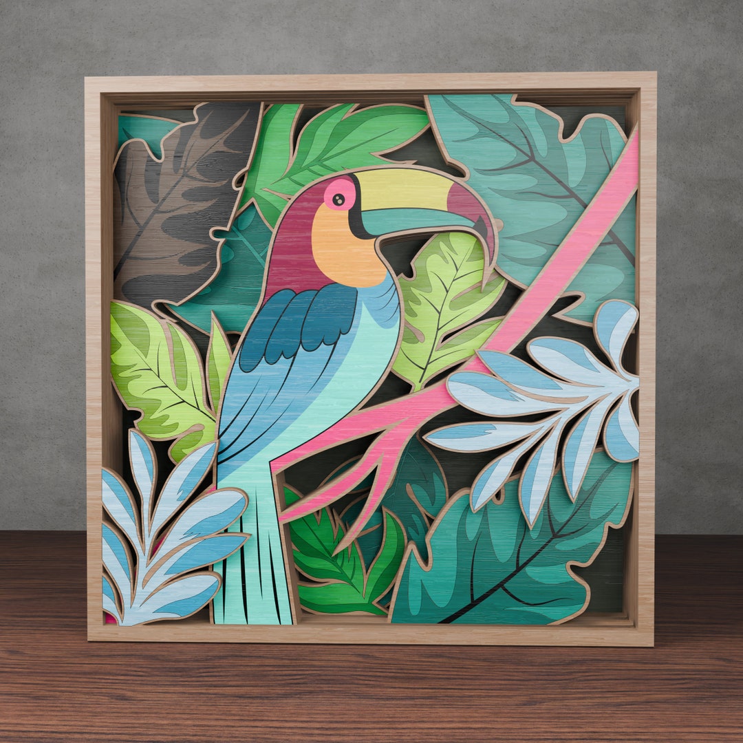 Parrot SVG, Laser Cut Files - 8 Layer Art Piece for Glowforge - Etsy