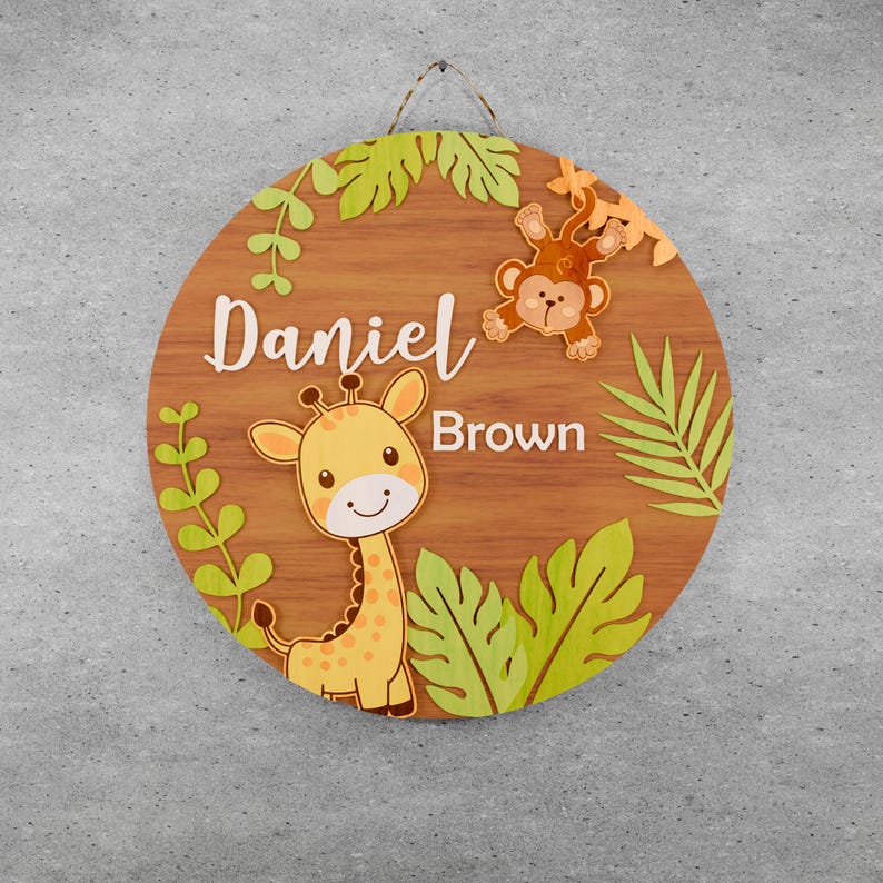 Safari Animal Name Sign Laser Cut File: Jungle Nursery Decor (digital ...