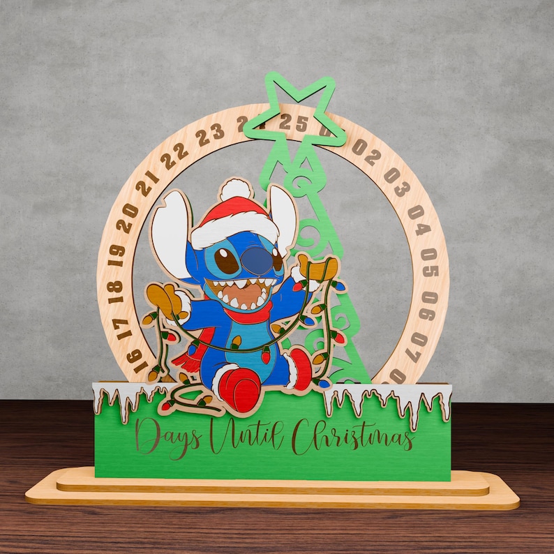 Cartoon Christmas Countdown Calendar SVG, Laser Cut File (digital File ...