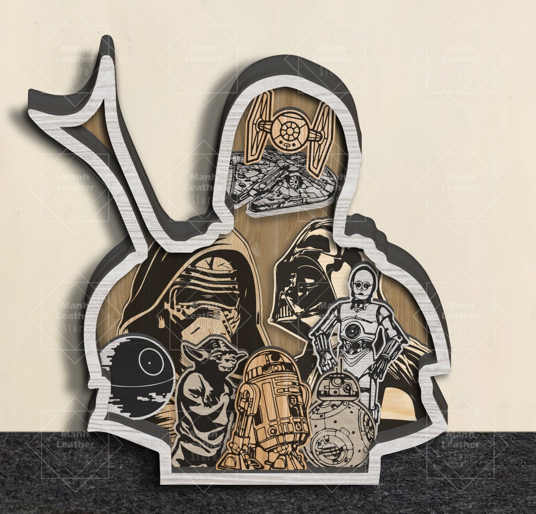 Laser Cut Fles - 8 Layer Art Piece for Glowforge - SVG - PDF, Multi ...