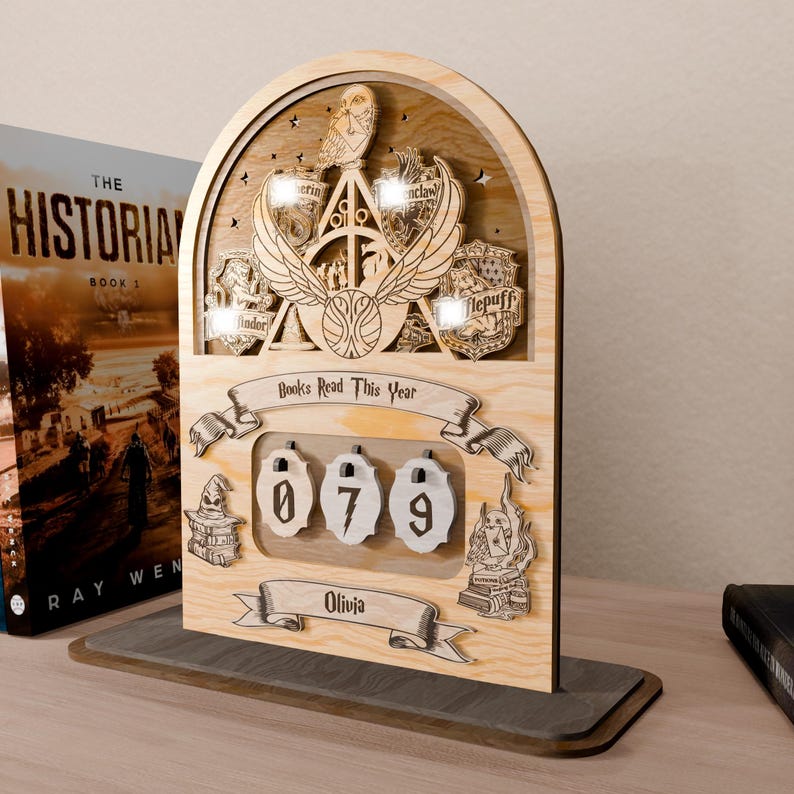 Personalization Magic School Book Tracker Laser Cut File | Reading ...