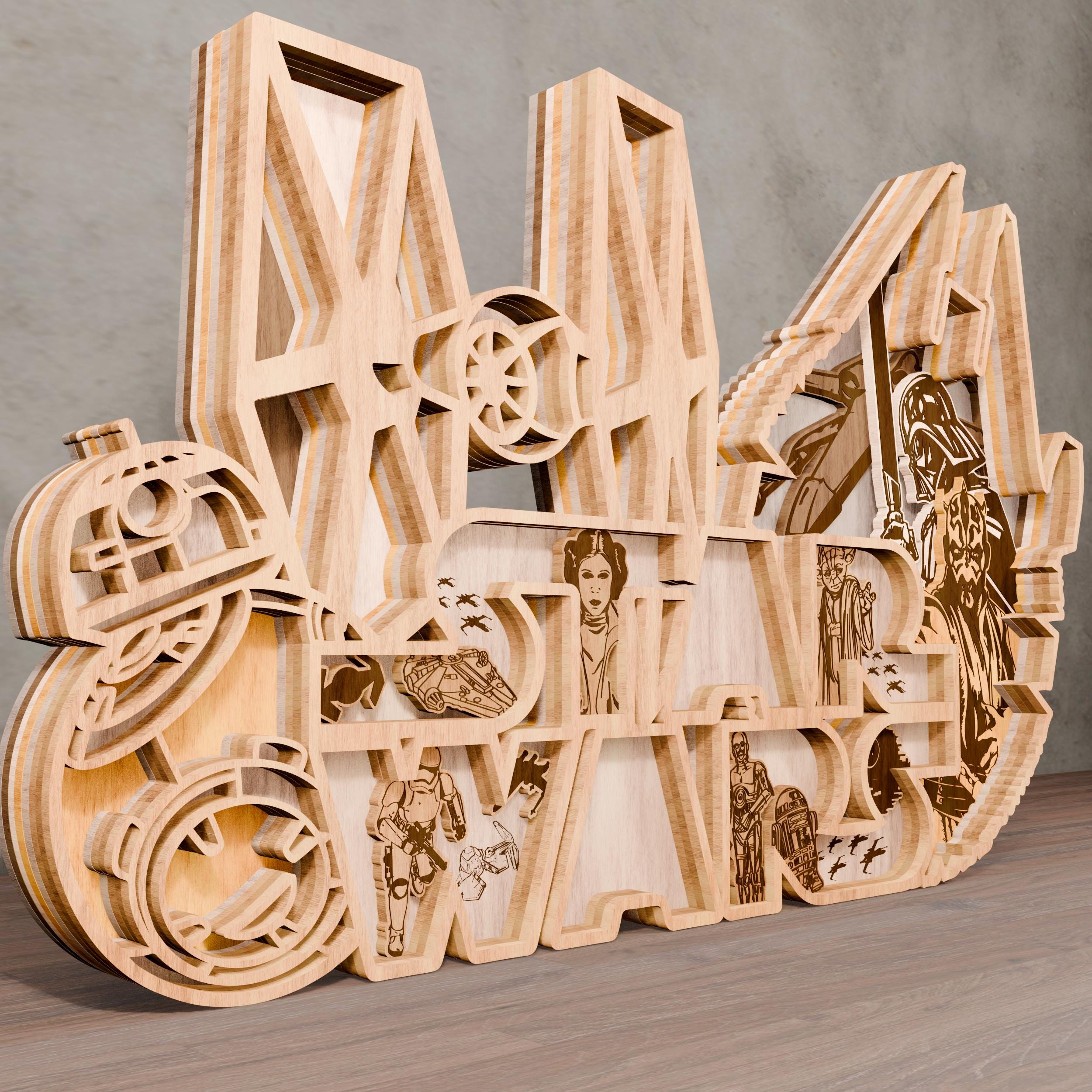 Bundle Laser Cut Fles - Layer Art Piece for Glowforge - SVG - PDF ...
