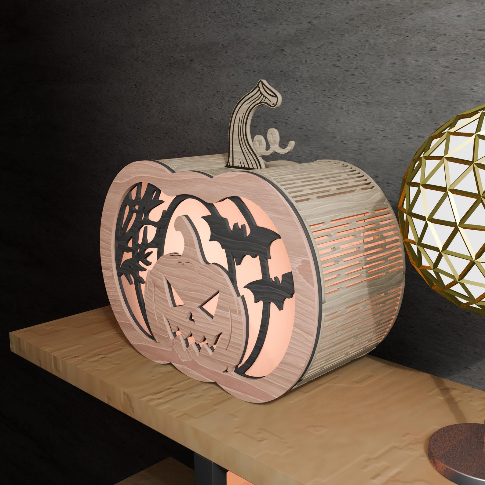 Spooky Pumpkin Lightbox SVG: Halloween Shadowbox Laser Cut File ...