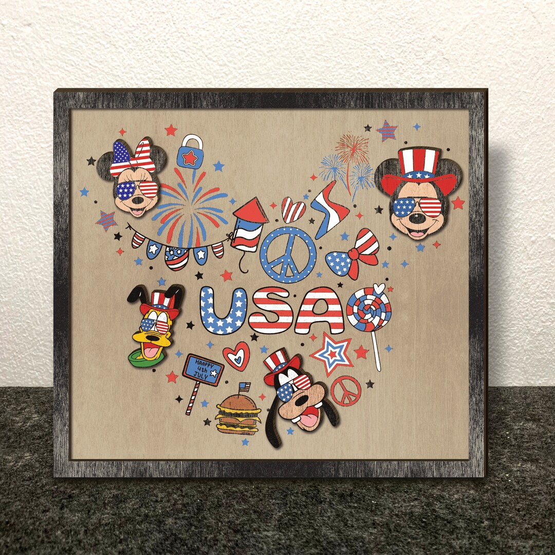 Independence Day, USA Flag SVG, Flag,laser Cut Files - 2 Layer Art ...