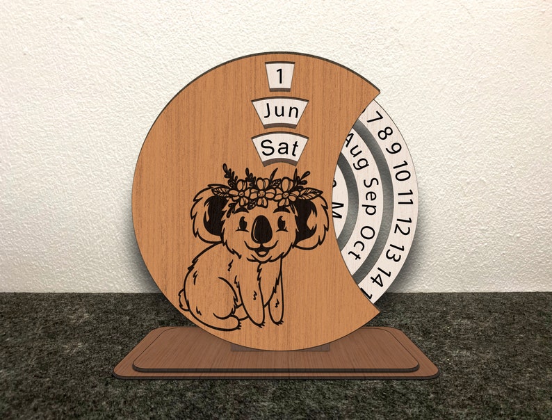 Koala With Flower Crown Calendar Design File Koala Calendar - Etsy