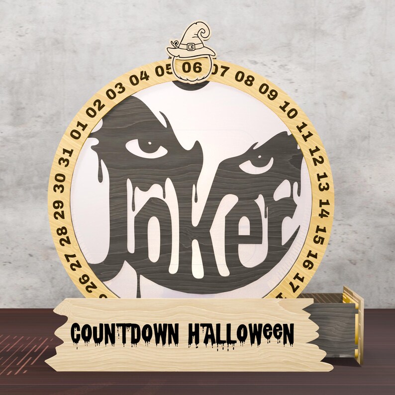 Creepy Clown Halloween Countdown SVG: Laser Cut Calendar (digital ...