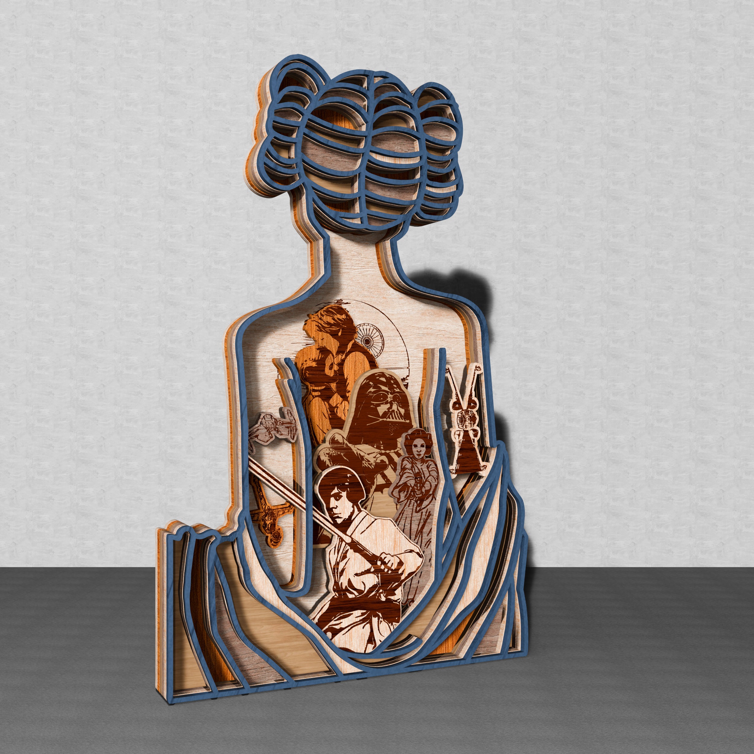 Multi-layer, Laser Cut Fles - 6 Layer Art Piece for Glowforge - SVG ...
