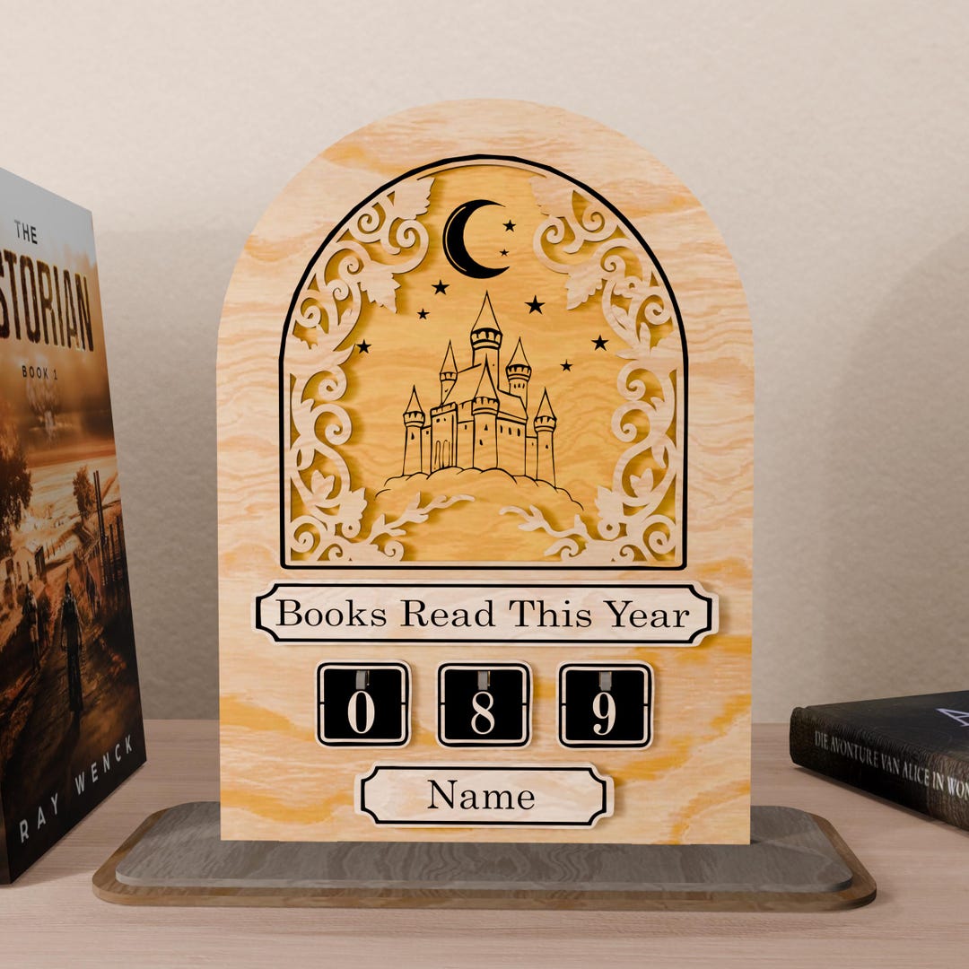 Personalized Books Read Tracker SVG | Laser Cut File, 3mm Wood (digital ...
