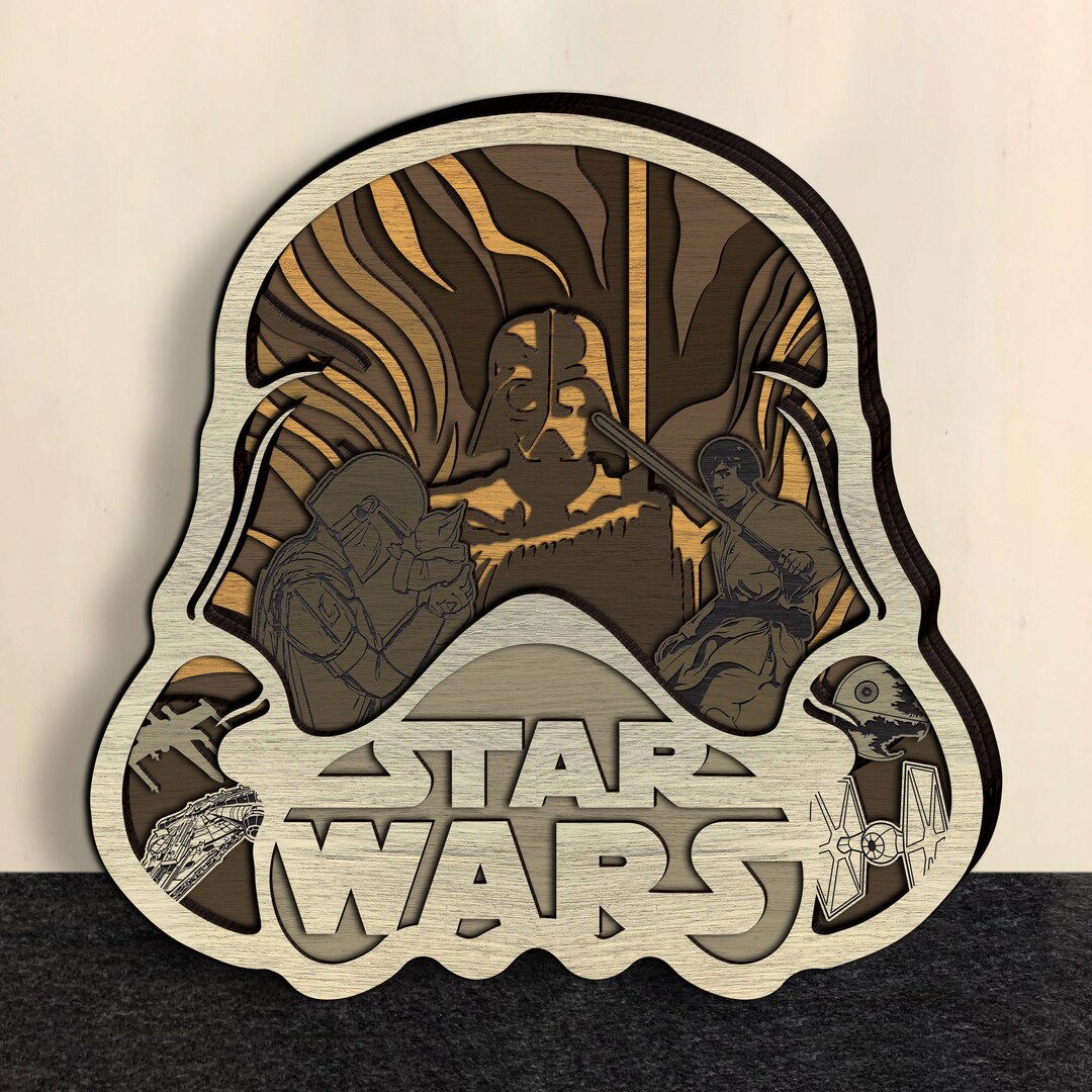 Star Wars Multi-layer, Laser Cut Fles 8 Layer Art Piece for Glowforge ...