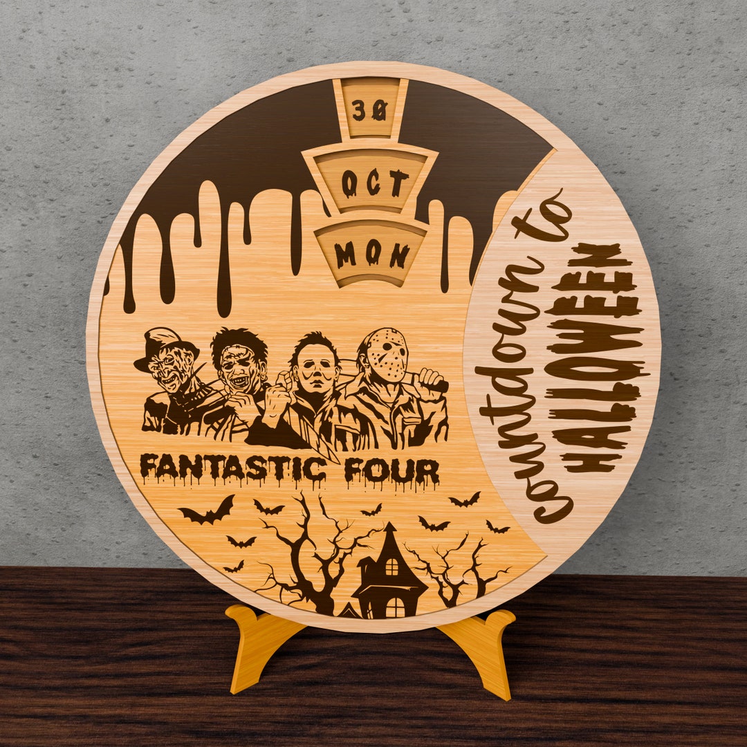 Horror Character Halloween Calendar SVG, Glowforge Laser Cut File - Etsy