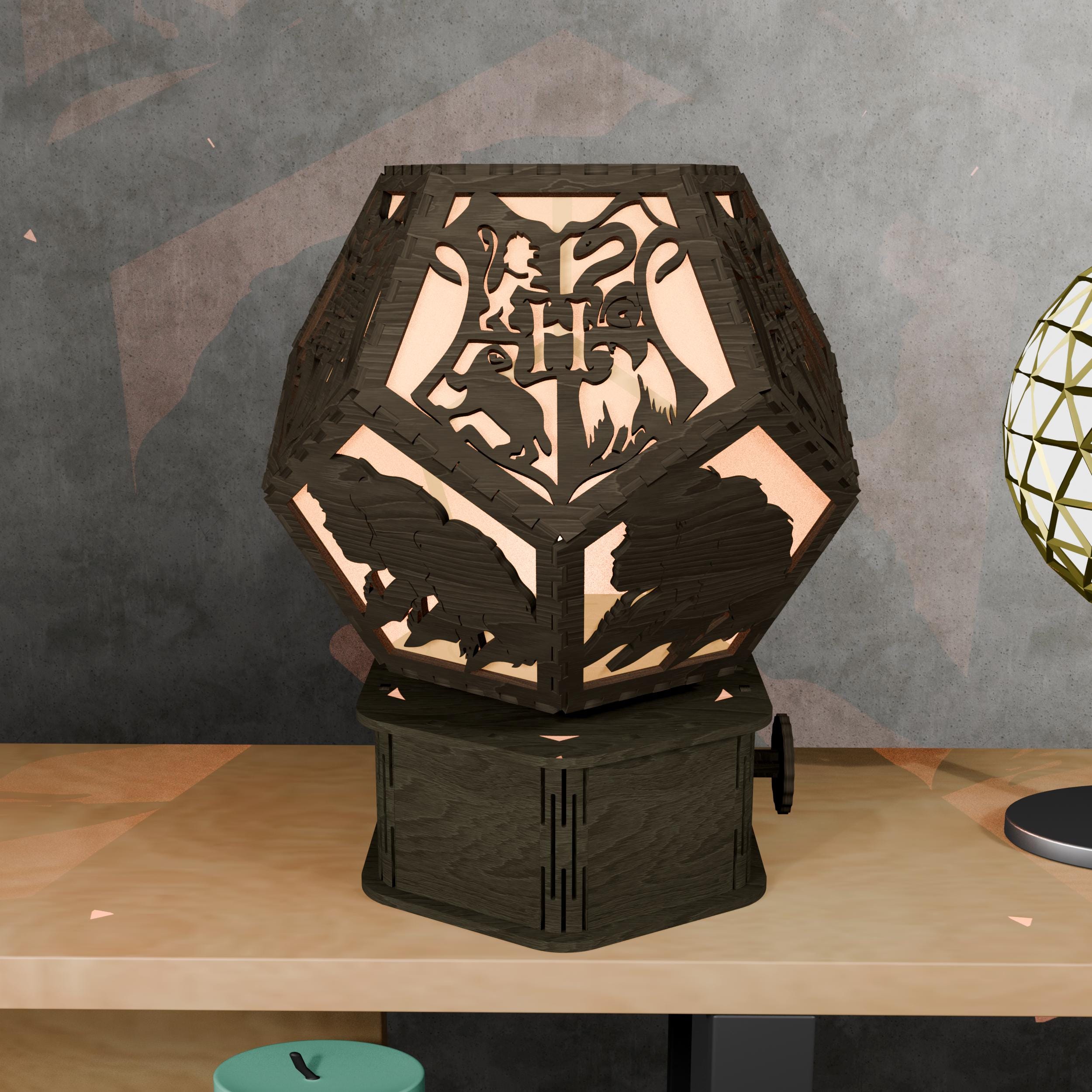 Magical School Crest Lightbox SVG: 3D Layered Wood Lamp (digital File ...