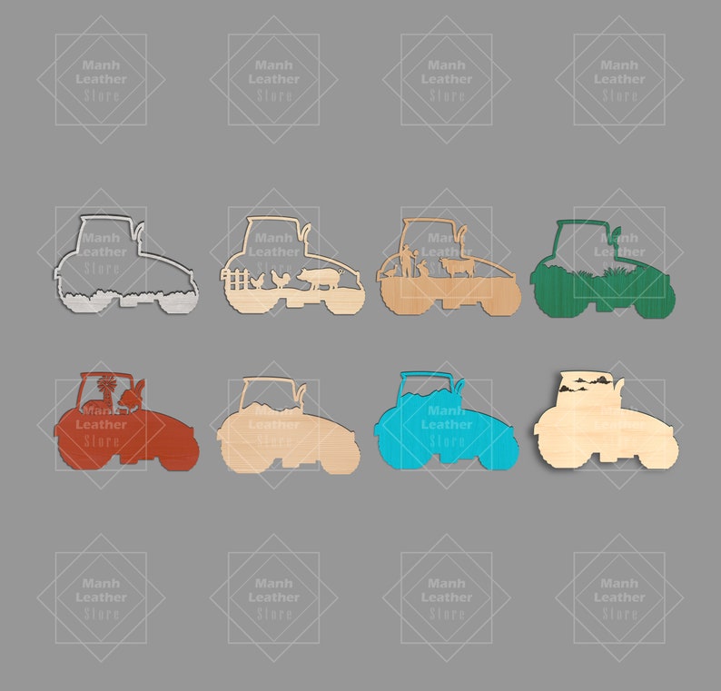 Farm Tractor SVG, Laser Cut Files - 8 Layer Art Piece for Glowforge ...